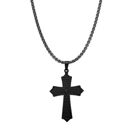 Click here for Steeltime Mens Stainless Steel Cross 24 Inch Penda... prices
