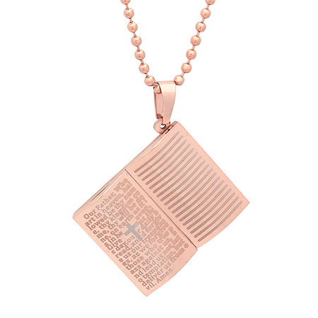 Click here for Steeltime Open Bible LordS Prayer Mens 18K Rose Go... prices