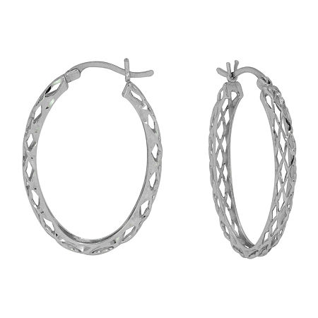 Click here for Womens Sterling Silver 31mm Round Hoop Earrings  O... prices