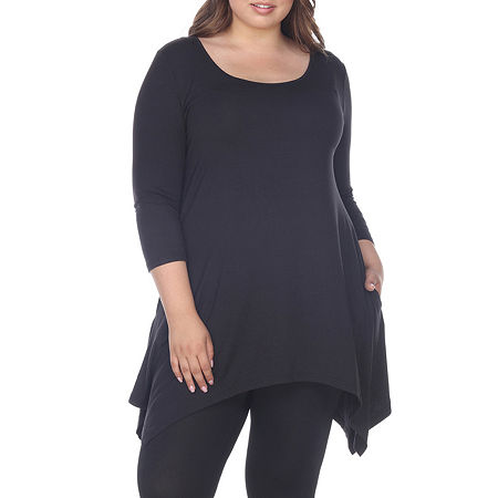 Click here for White Mark Plus Size Makayla Scoop Neck Tunic Top... prices