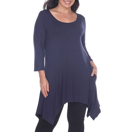 Click here for White Mark Plus Size Makayla Scoop Neck Tunic Top... prices