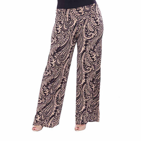 Click here for Plus Size White Mark Print Style Palazzo Pants prices