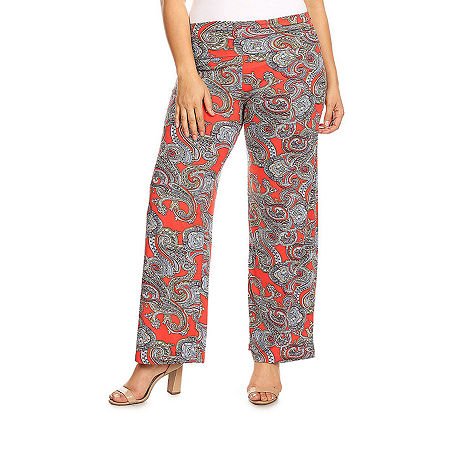 Click here for Plus Size White Mark Paisley Print Palazzo Pants prices