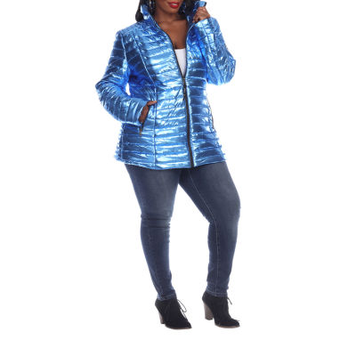 White Mark Midweight Puffer Jacket-Plus, Color: Blue - JCPenney