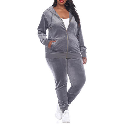 White Mark 2-pc. Velour Tracksuit-Plus  2x  Black