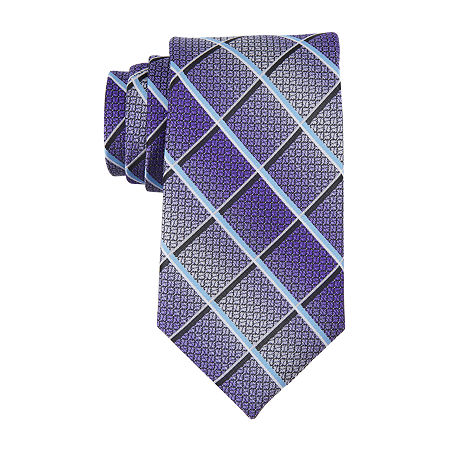 Click here for Stafford Pattern Grid Tie  One Size  Purple prices