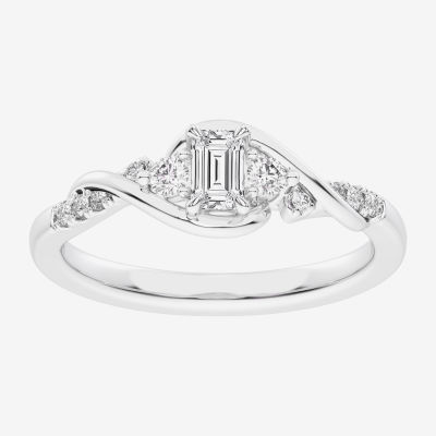 (G-H / Si1-Si2) Womens 1/3 CT. T.W. Lab Grown White Diamond Sterling ...