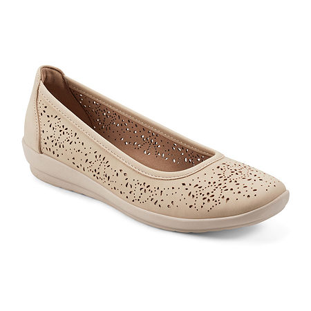 Easy Spirit Womens Alessia Slip-On Ballet Flats - Light Natural