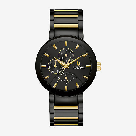 Bulova Mens Chronograph Modern Futuro Two-Tone Stainless Steel Bracelet Watch 40mm - Black