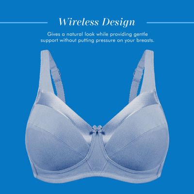 Bestform Satin Trim Wireless Cotton Bra with Unlined Cups-5006715 ...