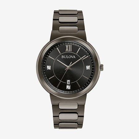 Click here for Bulova Diamond Mens Gray Stainless Steel Bracelet... prices
