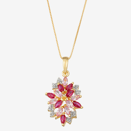 Click here for 14K Gold over Silver Lab-Created Ruby and Pink & W... prices