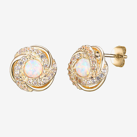 Click here for Lab Created White Opal 18K Gold Over Silver 10.6mm... prices