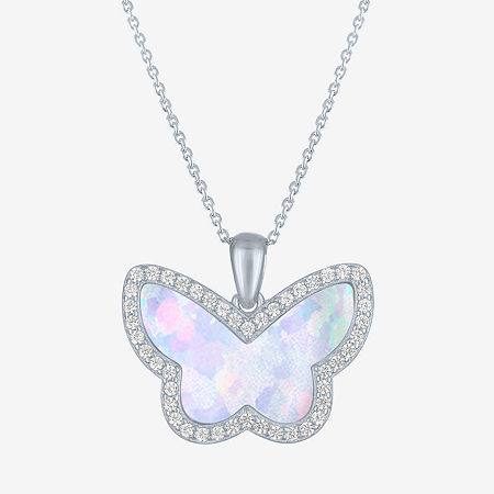 Click here for Womens Lab Created White Opal Sterling Silver Butt... prices