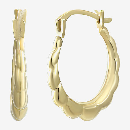 Click here for Small Scalloped Edge Hoop Earrings 10K Gold  One S... prices