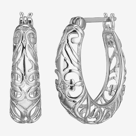 Click here for Womens Sterling Silver 20.8mm Hoop Earrings  One S... prices