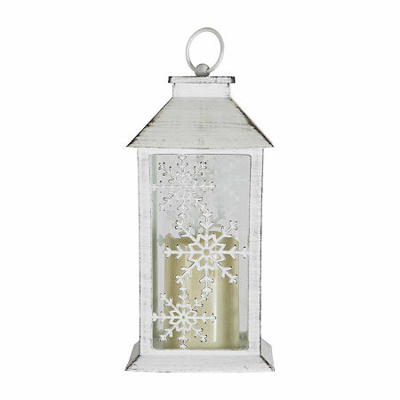 Northlight Led Snowflakes Lantern Candle Holder  One Size  White
