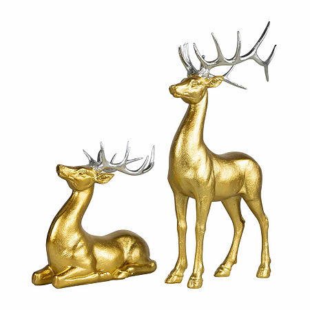 Click here for Northlight Gold Reindeer 2-pc. Christmas Figurine... prices