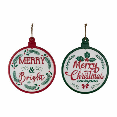 Northlight Ornament Style Metal 2-pc. Wall Sign, Color: Red - JCPenney