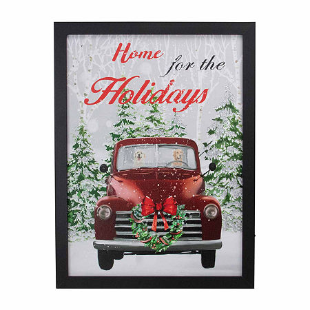 Northlight Frame Vintage-Like Truck Led Lighting Christmas Wall Canvas - Black