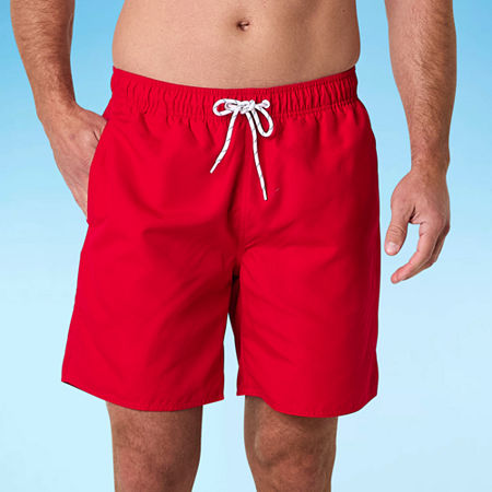 Click here for St. Johns Bay Mens Swim Trunks  Large  Red prices