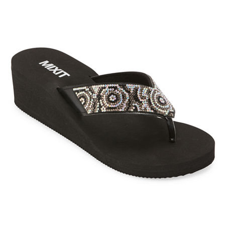 Click here for Mixit Womens Rose Wedge Sandals  8  Black prices
