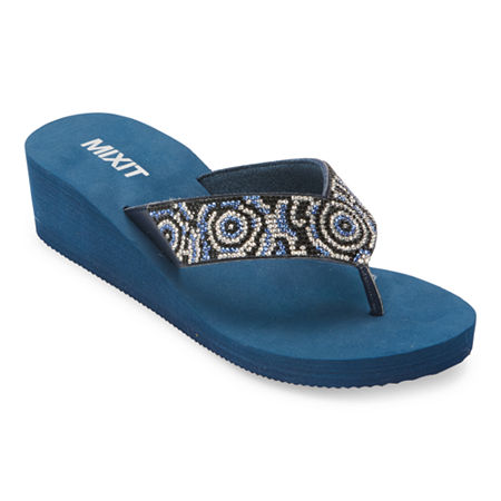 Click here for Mixit Womens Rose Wedge Sandals  10  Blue prices