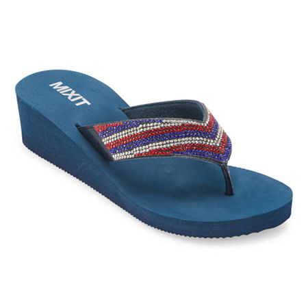Click here for Mixit Womens Americana Wedge Sandals  9  Blue prices