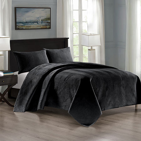 Click here for Pointehaven Velvet Chevron Design Oversized Quilt... prices