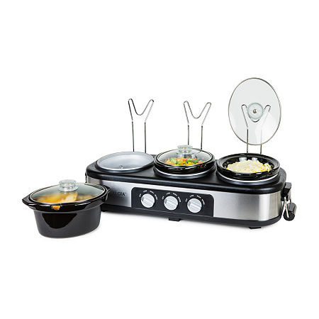 Click here for Nostalgia 1.5.Qt Oval Triple Slow Cooker prices