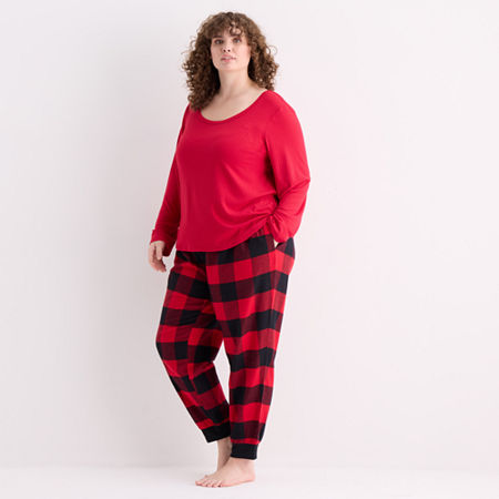 Click here for Sleep Chic Jogger Womens Flannel Plus Pajama Pants... prices