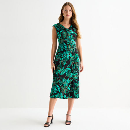 Click here for Connected Apparel Womens Short Sleeve Midi Floral... prices