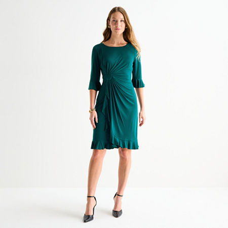 Click here for Connected Apparel Womens 3/4 Sleeve Sheath Dress... prices