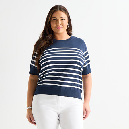 Click here for Liz Claiborne Womens Striped Pullover Sweater  5x... prices