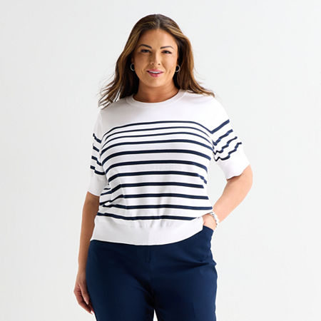 Click here for Liz Claiborne Plus Womens Crew Neck Short Sleeve S... prices