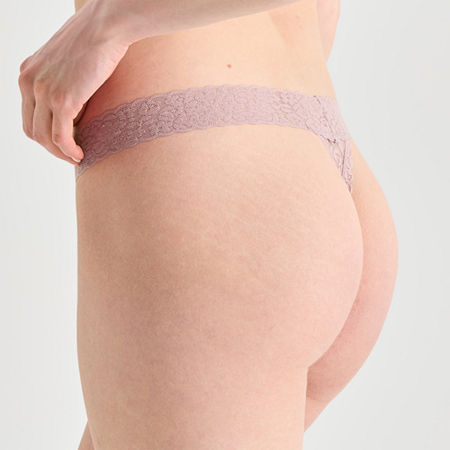 Click here for Ambrielle Everyday Lace Thong Panty  Large  Beige prices