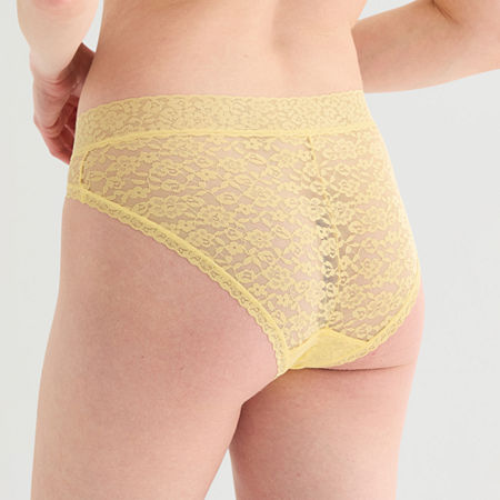 Click here for Ambrielle Everyday Lace High Cut Panty  Large  Yel... prices