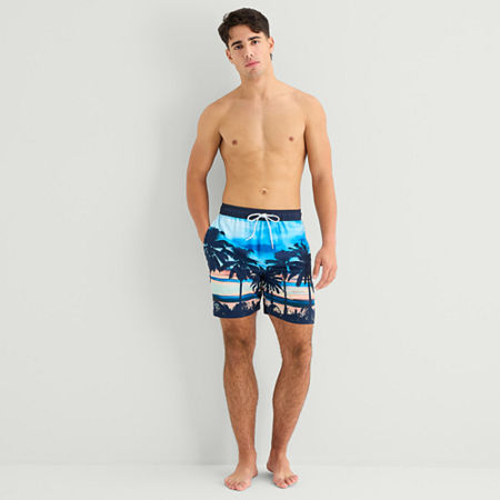 Click here for Arizona Mens Patchwork Swim Shorts  Medium  Blue prices