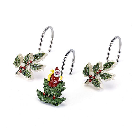 Spode Christmas Tree Shower 12-Pc. Curtain Hooks - Ivory