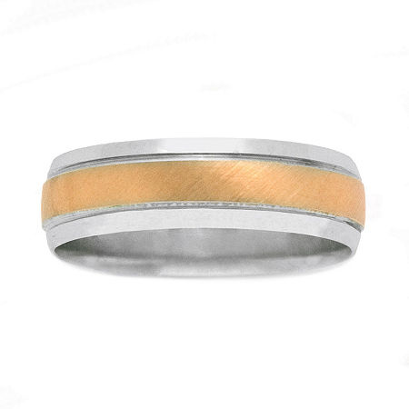 Click here for Womens 10K Two-Tone Gold Polished & Brushed Weddin... prices