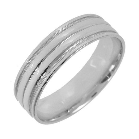 Click here for 10K White Gold Womens Milgrain 5mm Wedding Band  5... prices