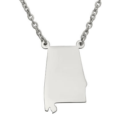 Personalized Sterling Silver Alabama Pendant Necklace, Color: One Size ...