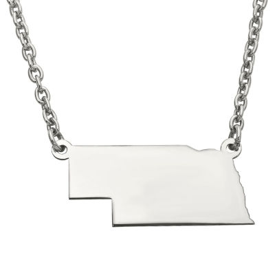Personalized Sterling Silver Nebraska Pendant Necklace, Color: One Size ...