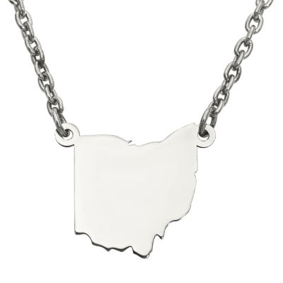 Personalized Sterling Silver Ohio Pendant Necklace, Color: One Size ...