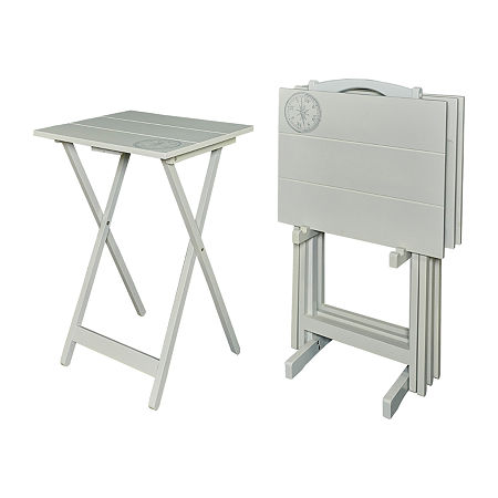 Click here for Compass 5-Piece Tv Tray Table Set  One Size  Gray prices