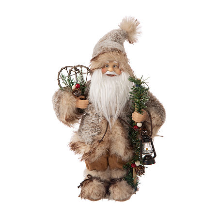 Glitzhome 12 H Santa Figurine - Beige