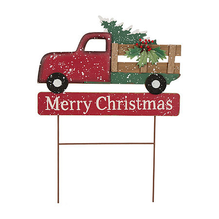 Click here for Glitzhome Truck Christmas Yard Art  One Size  Red prices
