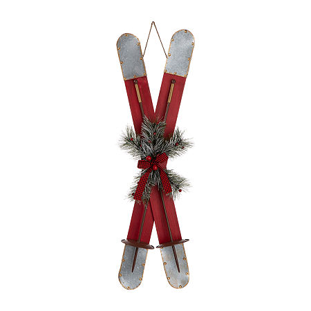 Click here for Glitzhome Red Wooden Christmas Porch Sign  One Siz... prices