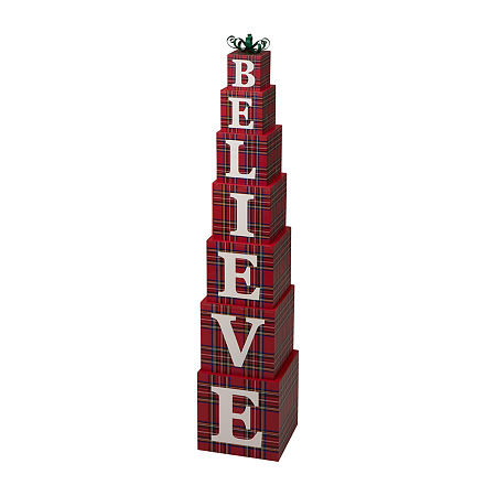 Click here for Glitzhome Believe Block Christmas Yard Art  One Si... prices