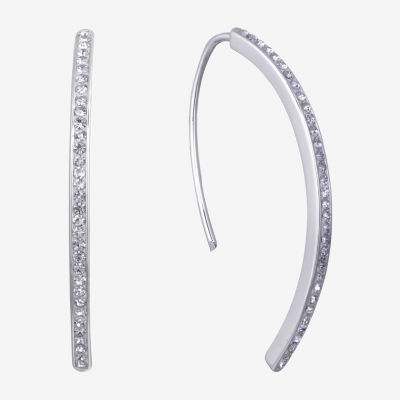 Sparkle Allure Womens Crystal Pure Silver Over Brass Drop Earrings ...